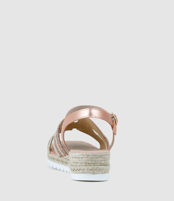 MIKO Geometric Weave Espadrille in Copper - Edward Meller