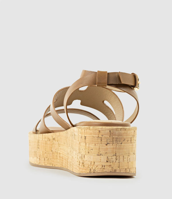 LEMUE H Front Sandal on Unit in Tan - Edward Meller