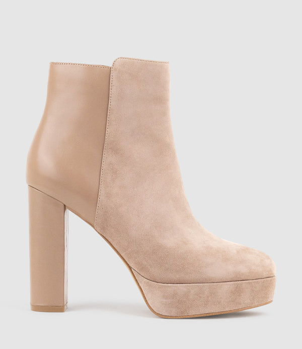 ULIAS110 Half N Half Platform Boot in Nude Calf - Edward Meller